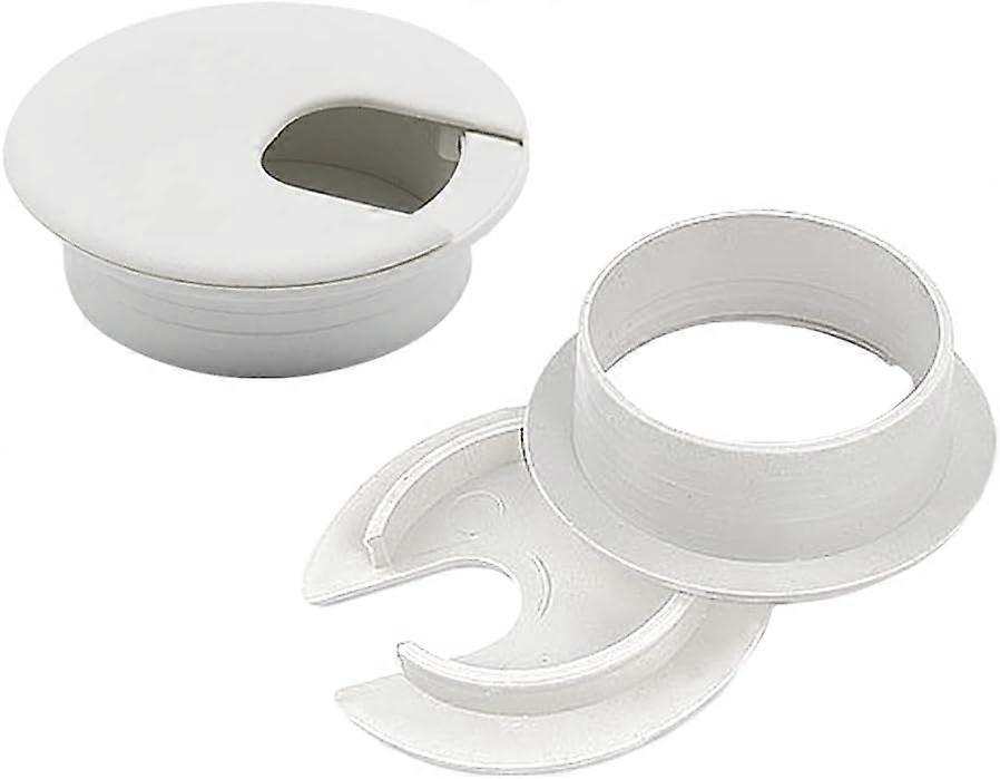 6 Pieces Desktop Cable Grommet White Round Flush Mount Cable Grommets ...