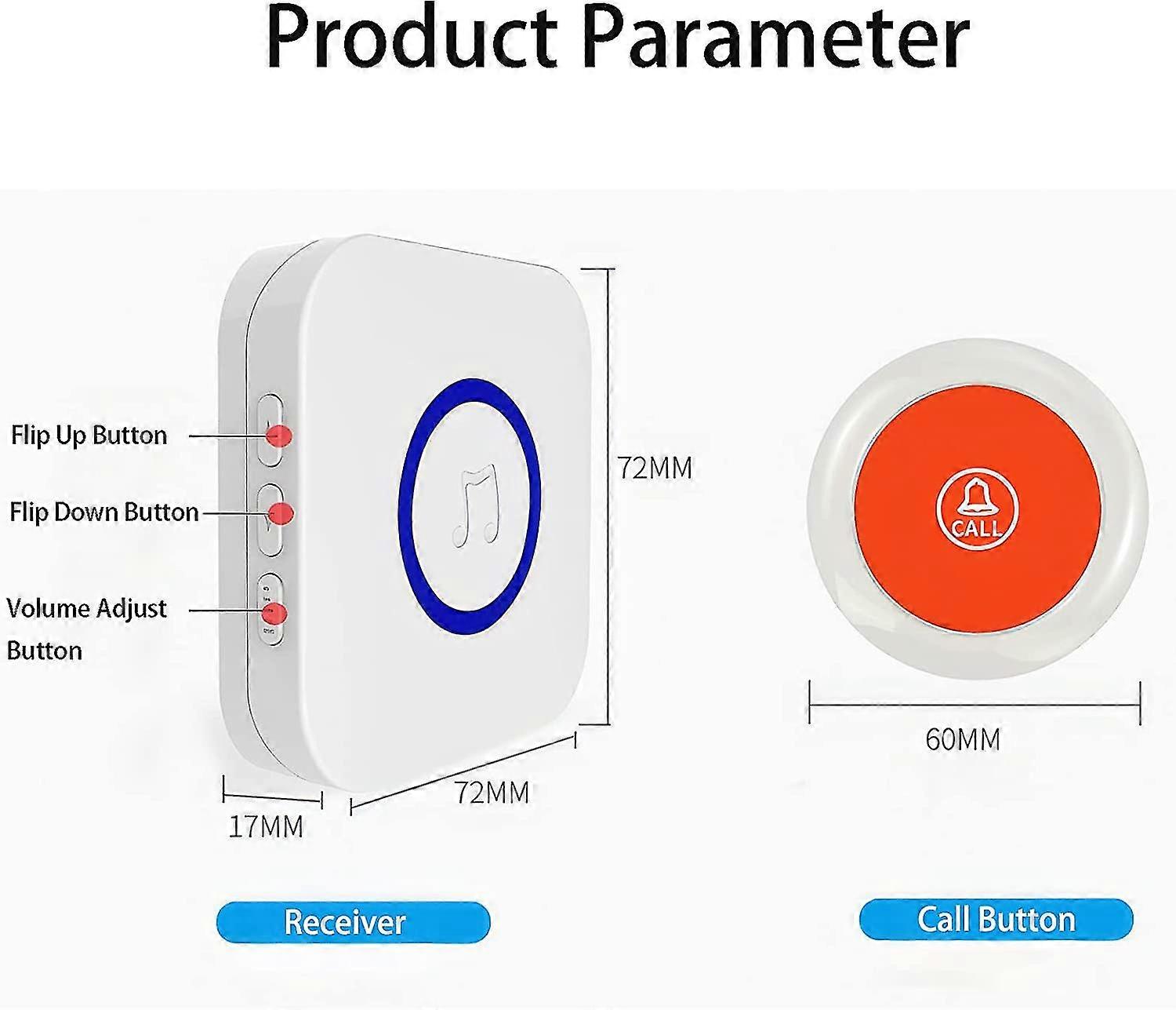 Caregiver Pager Emergency Call Bell Button For Elderly Monitoring ...