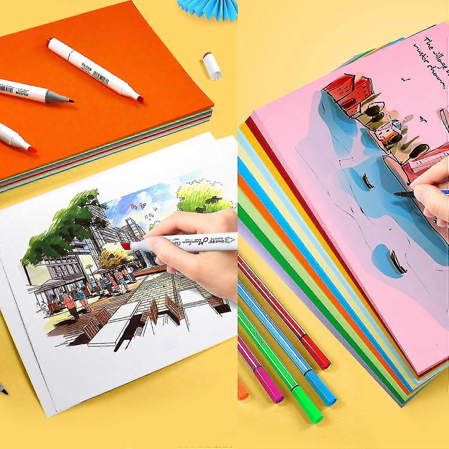 A5 Colored Paper 100 Sheets Craft Paper Coloured Paper Pack Assorted ...