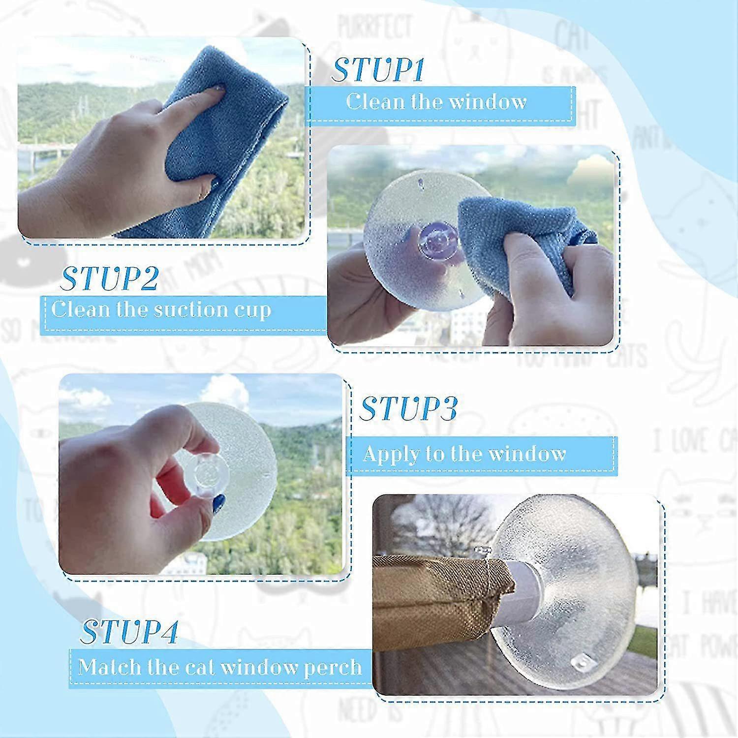 8 Pcs Suction Cups Cat Window Perch Cat Window Hammock Replacement ...