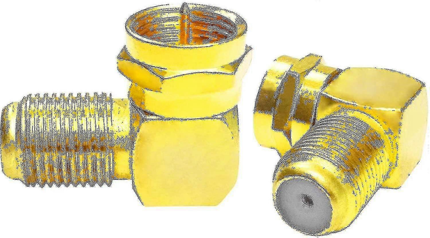 2 Pack F Type Right Angle Male To Female Adapters Rg6 Gold Plated Coax ...