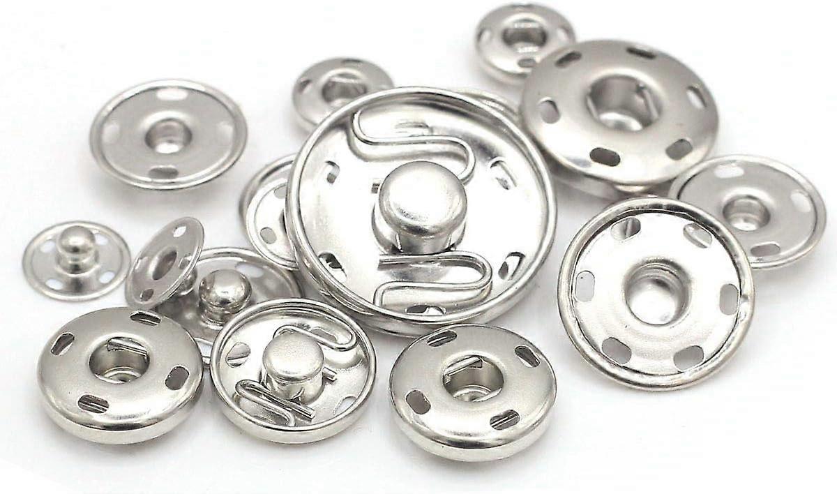 20 Sets Metal Snap Buttons Nickel Brass Sew On Snap Fasteners (10mm ...