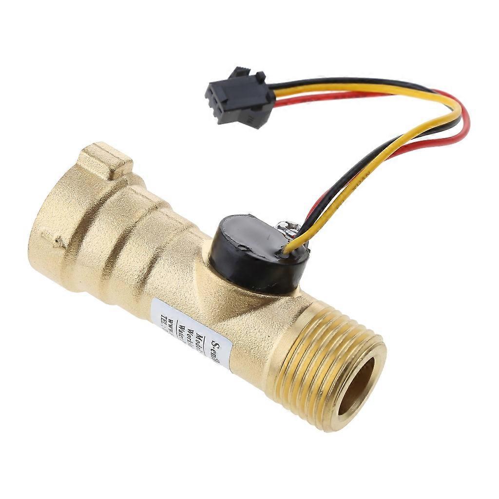 1/2" Brass Water Flow Sensor 2.0MPa Hall Sensor Turbine Flowmeter DC5V ...