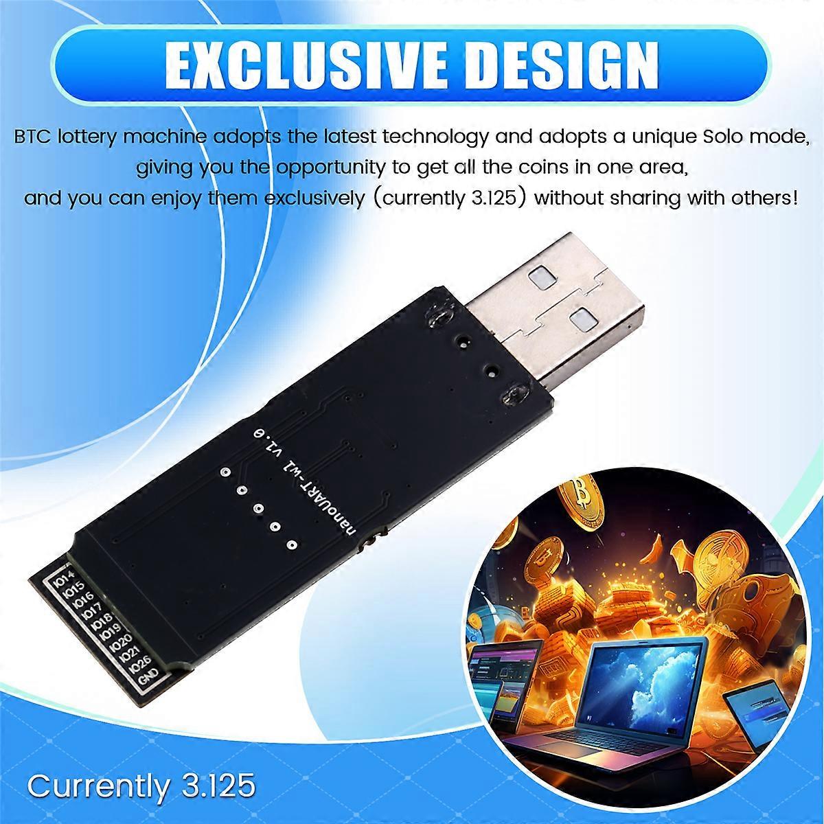 USB BTC Miner Solo Lottery Miner 40-50KH/S Bitcoin BTC Miner Asic Mining Low Power Miner for ...