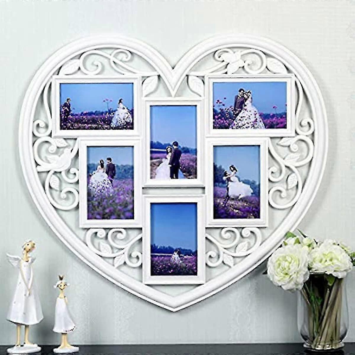 Youyijia Heart Shape Photo Frame 6 Photos 3d Large Hanging Heart Shape ...