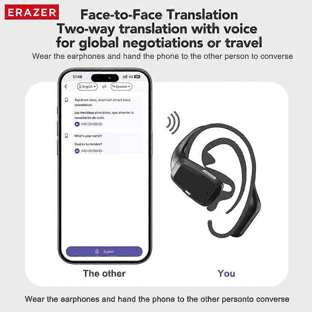 2025 Latest Model ERAZER XP6 AI Translator Earbuds, Real Time ...