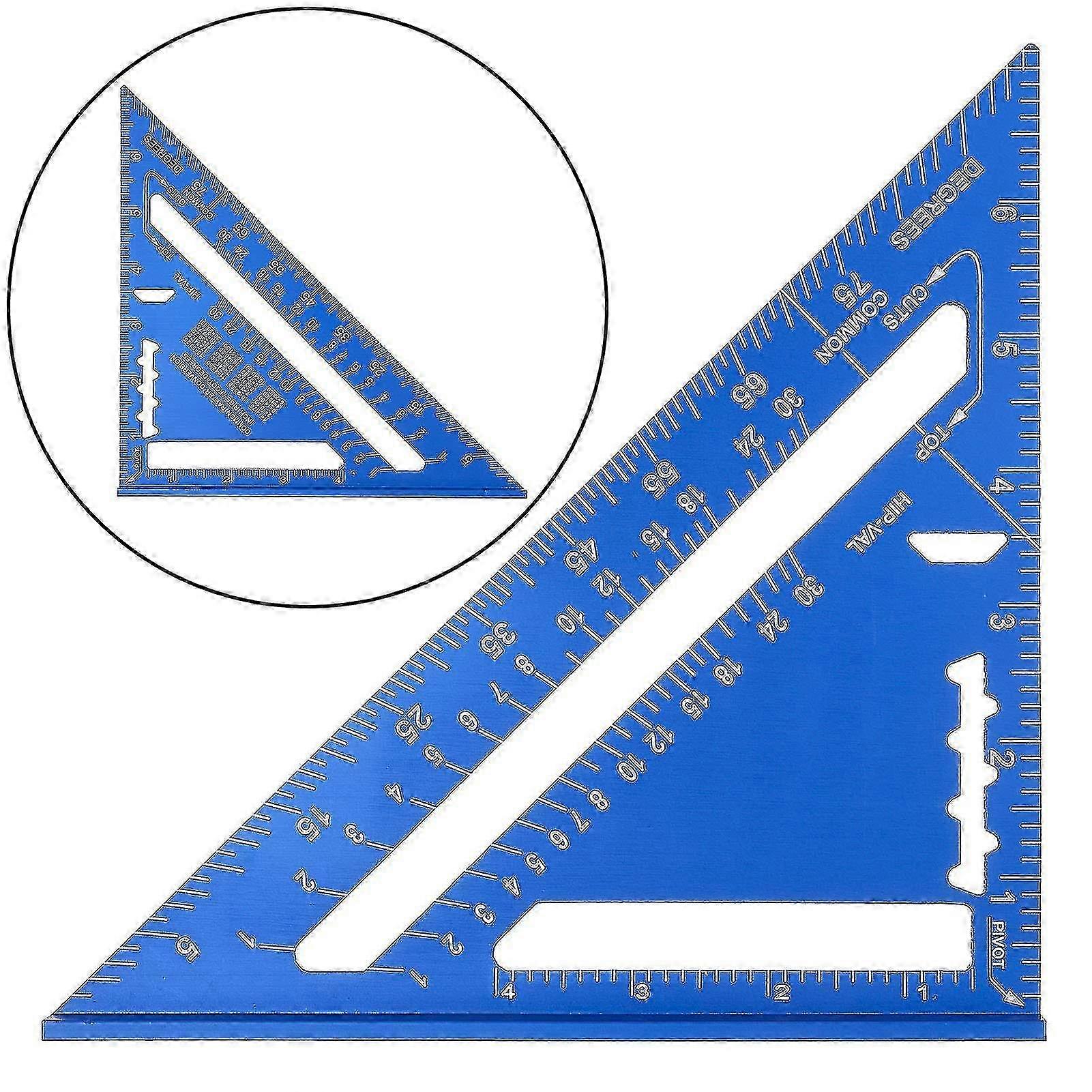7 Inch Triangle Ruler, Blue Triangle Ruler, High Precision Aluminum ...