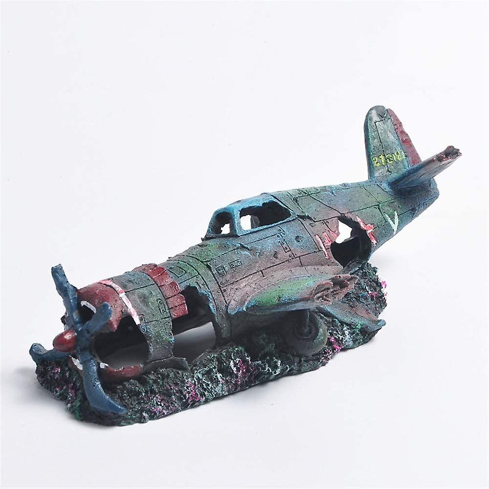 Resin Aquarium Military Thunderbolt Fighter Aircraft Crash Aquarium ...