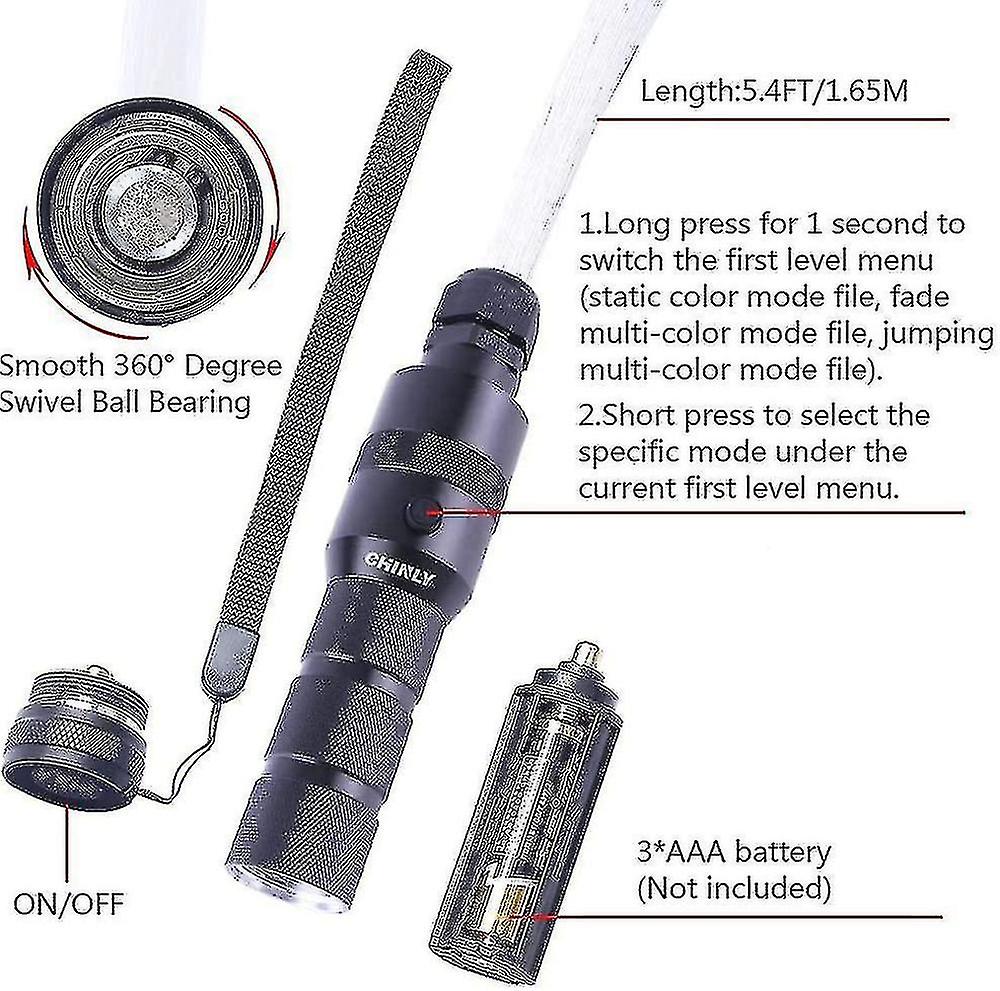 Led Fiber Optic Whip Dance Space Whip Super Bright Light 40 Color ...