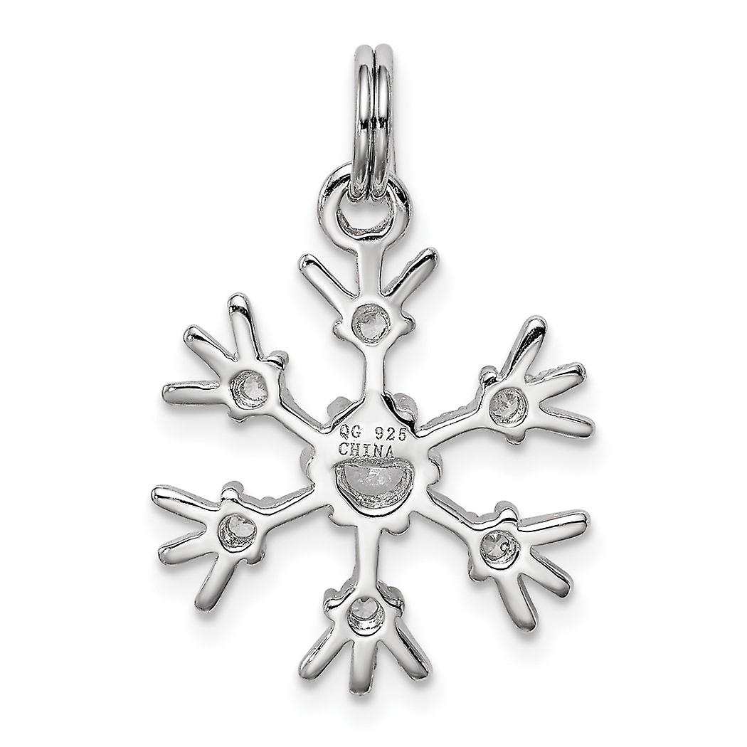 925 Sterling Silver Polished Clear CZ Cubic Zirconia Simulated Diamond ...