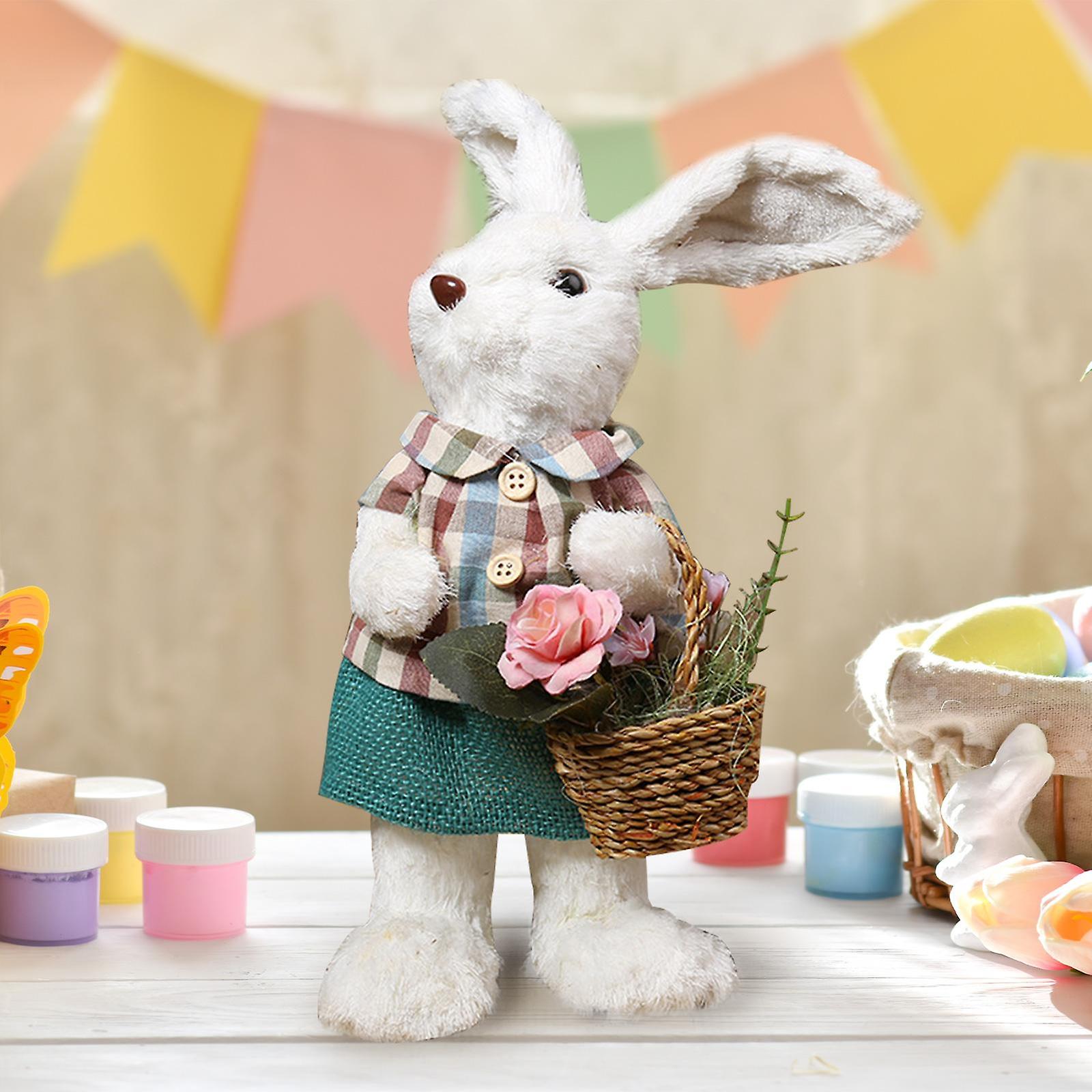 Standing Rabbit Statue Easter Bunny Figurine Animal Easter Decor Cute ...
