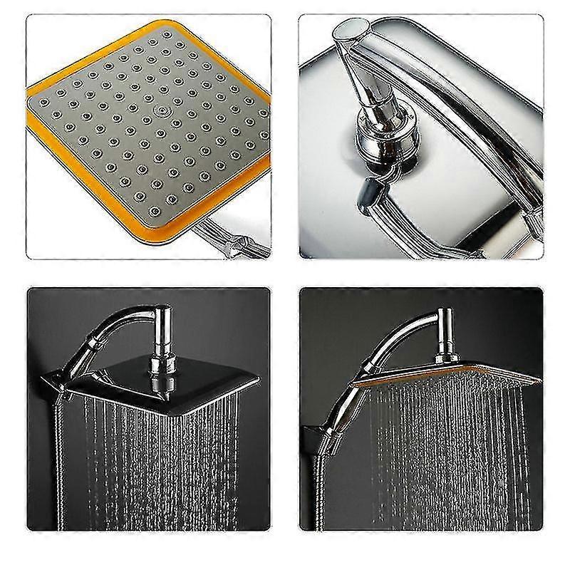 360 Swivel Joint 9 Inch Square Rainfall Overhead Shower Head Ionic ...