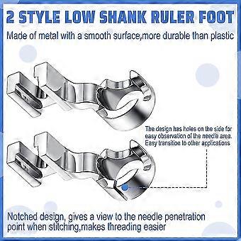 2 Pieces Low Shank Ruler Foot for Freemotion Quilting 1/4 Inch Thick ...