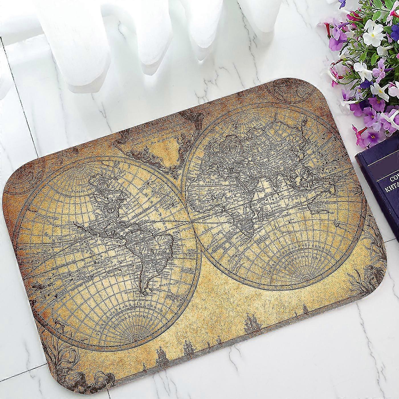 Vintage World Map Ancient Nautical Chart Navigation Voyage Sailing ...