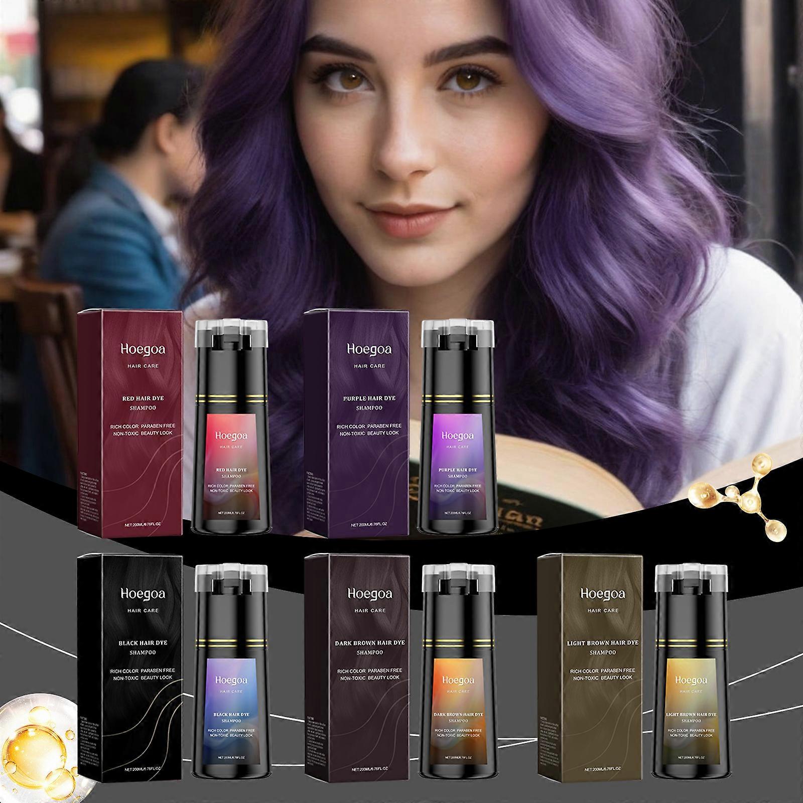 Hair Dye Shampoo, 3 in 1 Instant Hair Dye Shampoo, Black Hair Dye ...