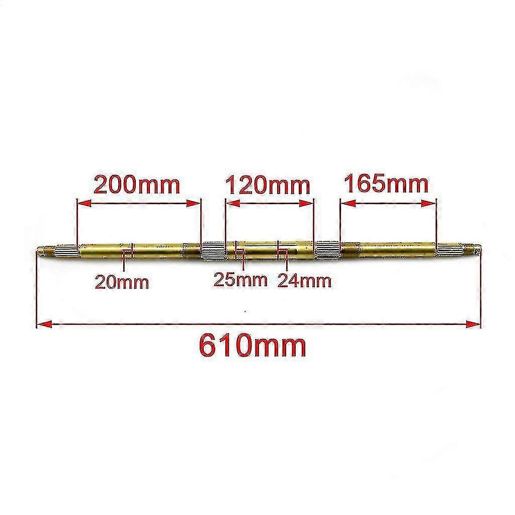 Otwoo Atv Kart 610mm Rear Axle Kit Assembly Std 20mm Complete Assembly ...