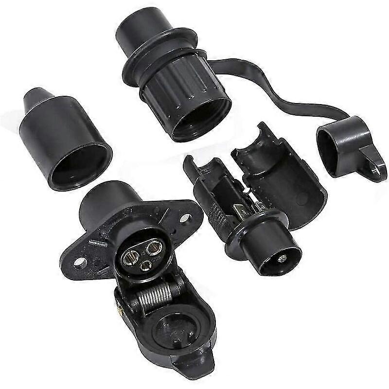 Prong Trailer Plug & 12v Waterproof Trailer Socket Trailer Plug 3 Pin ...