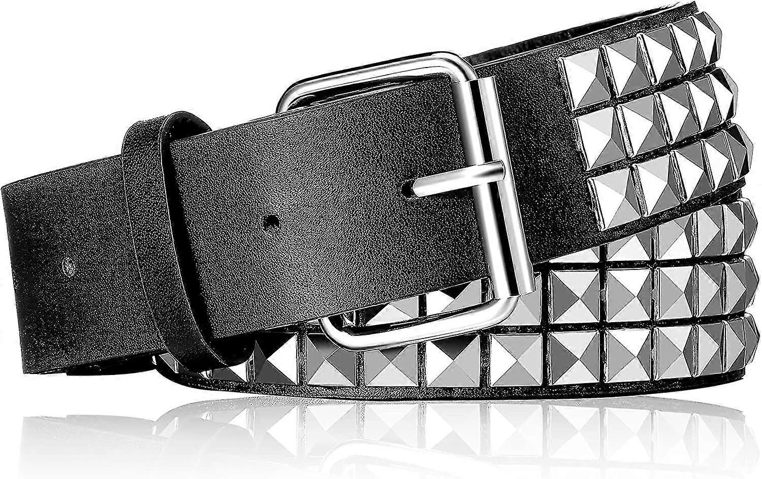 Studded Belt Punk Rock Rivet Belt Threads Studded Goth Belt With Bright ...