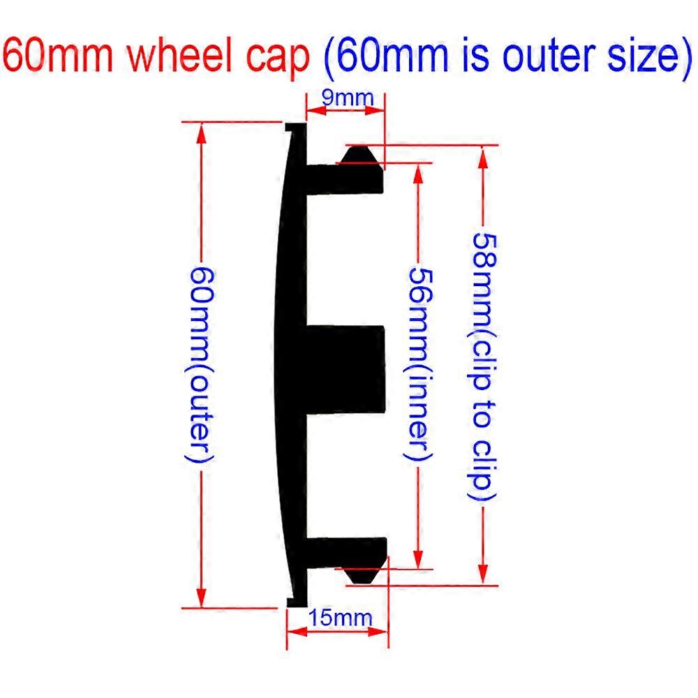 4pcs 56mm 60mm ENKEI Logo Car Wheel Center Hub Cap Rim Refit Badge ...