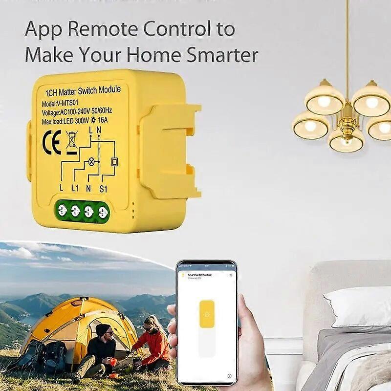 1/2CH Matter WiFi Smart Switch Module Relay Circuit Breaker Smart Home ...