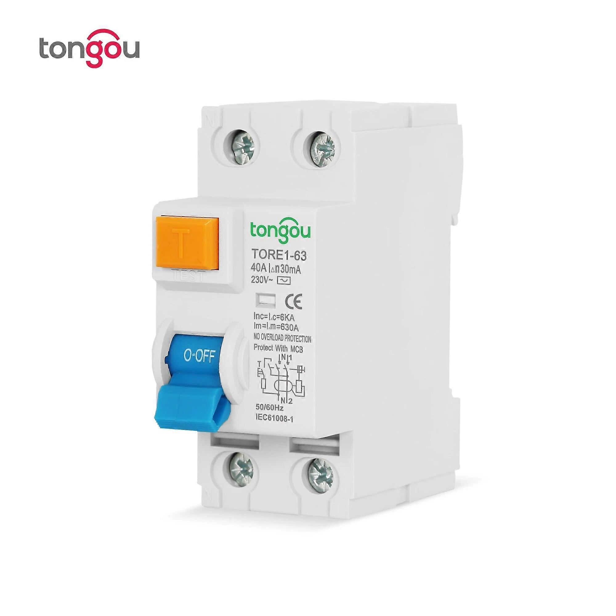 RCCB RCD 2P 4P 63A 10mA 30mA 6KA 230/400V Electromechanic Residual ...