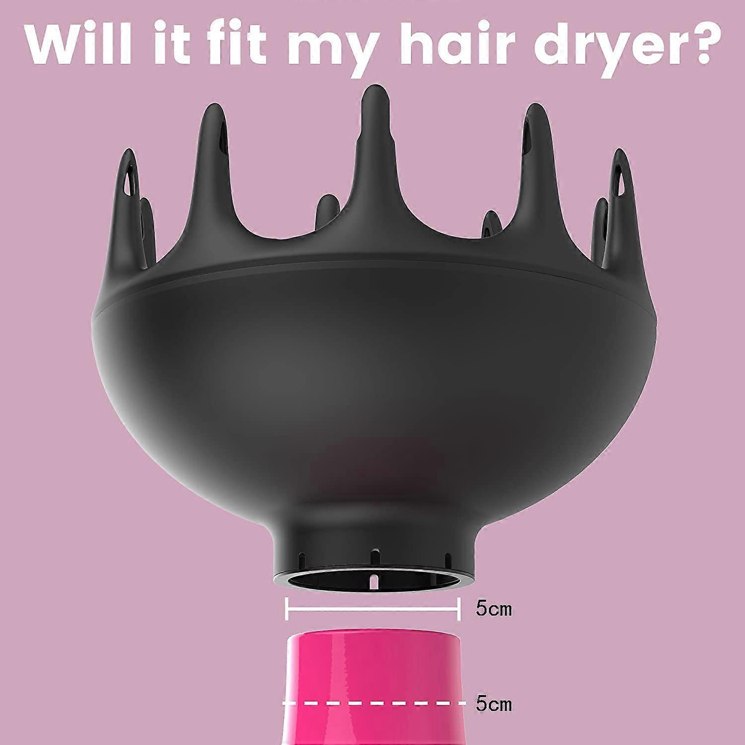 Black Orchid Large Hair Diffuser - Professional Curly Hair Tool | Fruugo UK