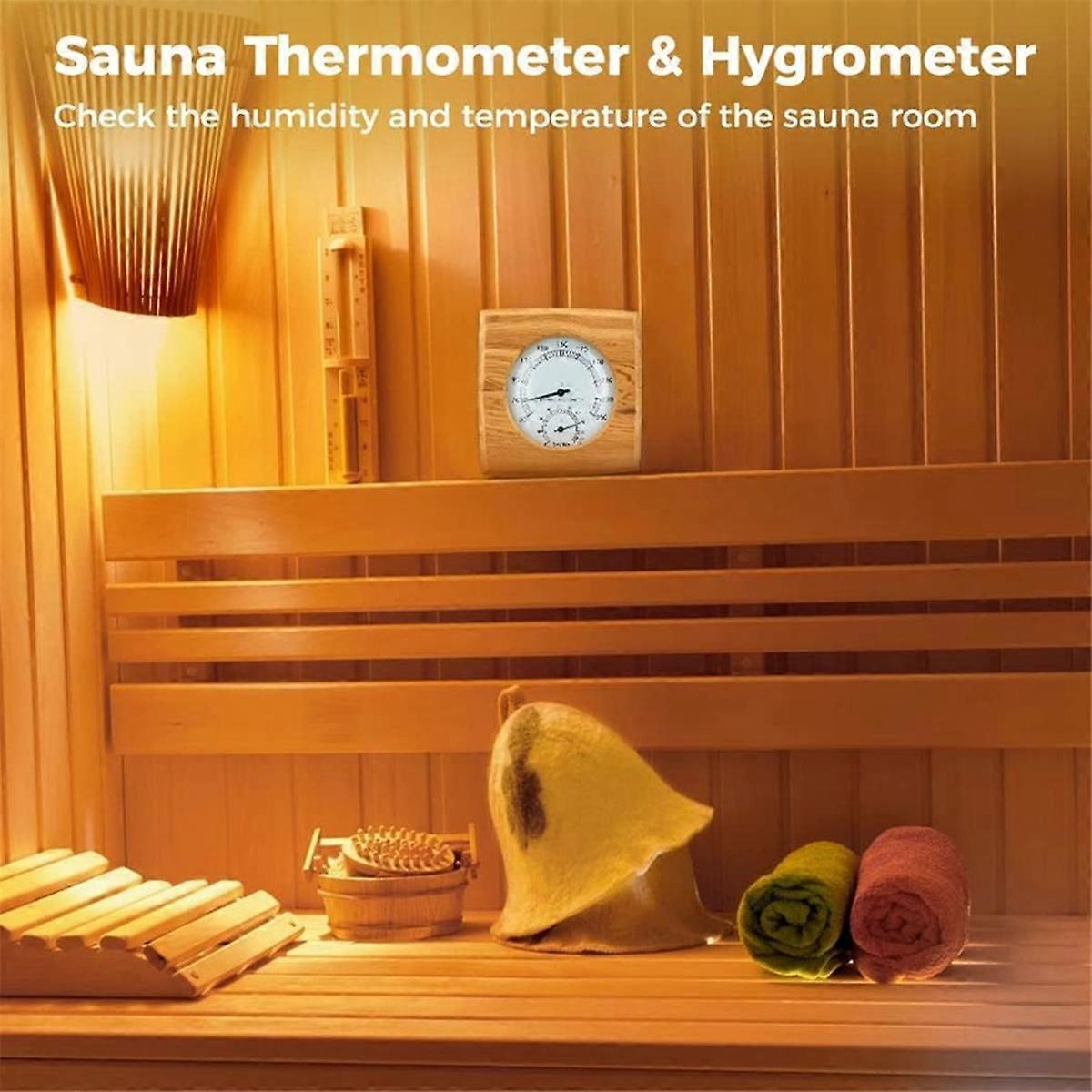 Wooden Sauna Hygrothermograph,Sauna Thermometer and Hygrometer,Indoor ...