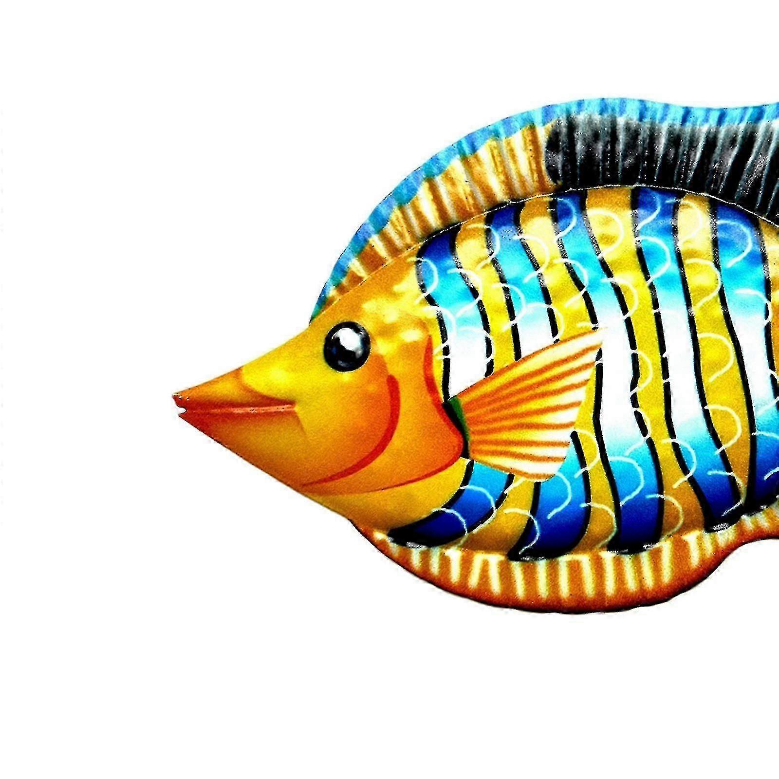 2x Coastal Decor Metal Fish Wall Art Garden Pool Decor, Vivid Colorful ...