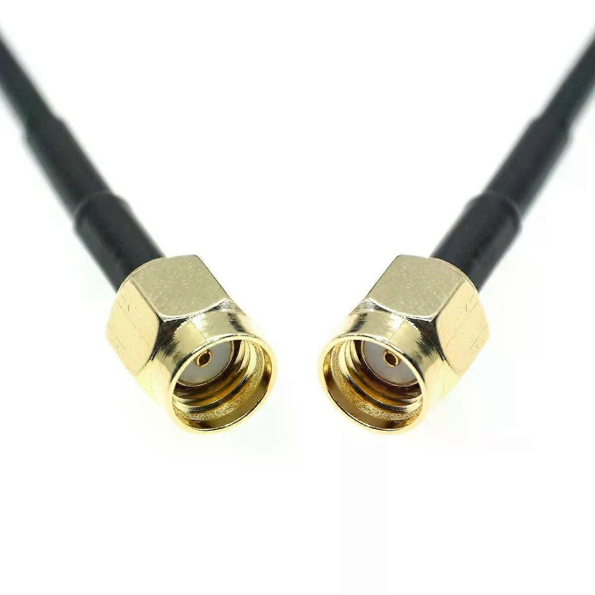 RP-SMA SMA Connector Male to Male Extension Cable Copper Feeder Wire for Coax Coaxial WiFi ...