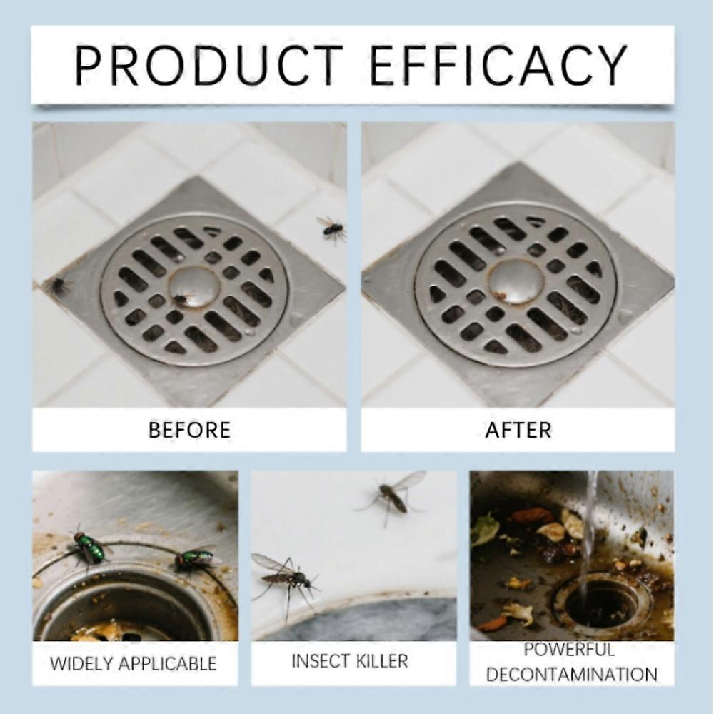 120g Drain Fly Killer Drainage Pipe Insect Removal Powder for Kitchen ...