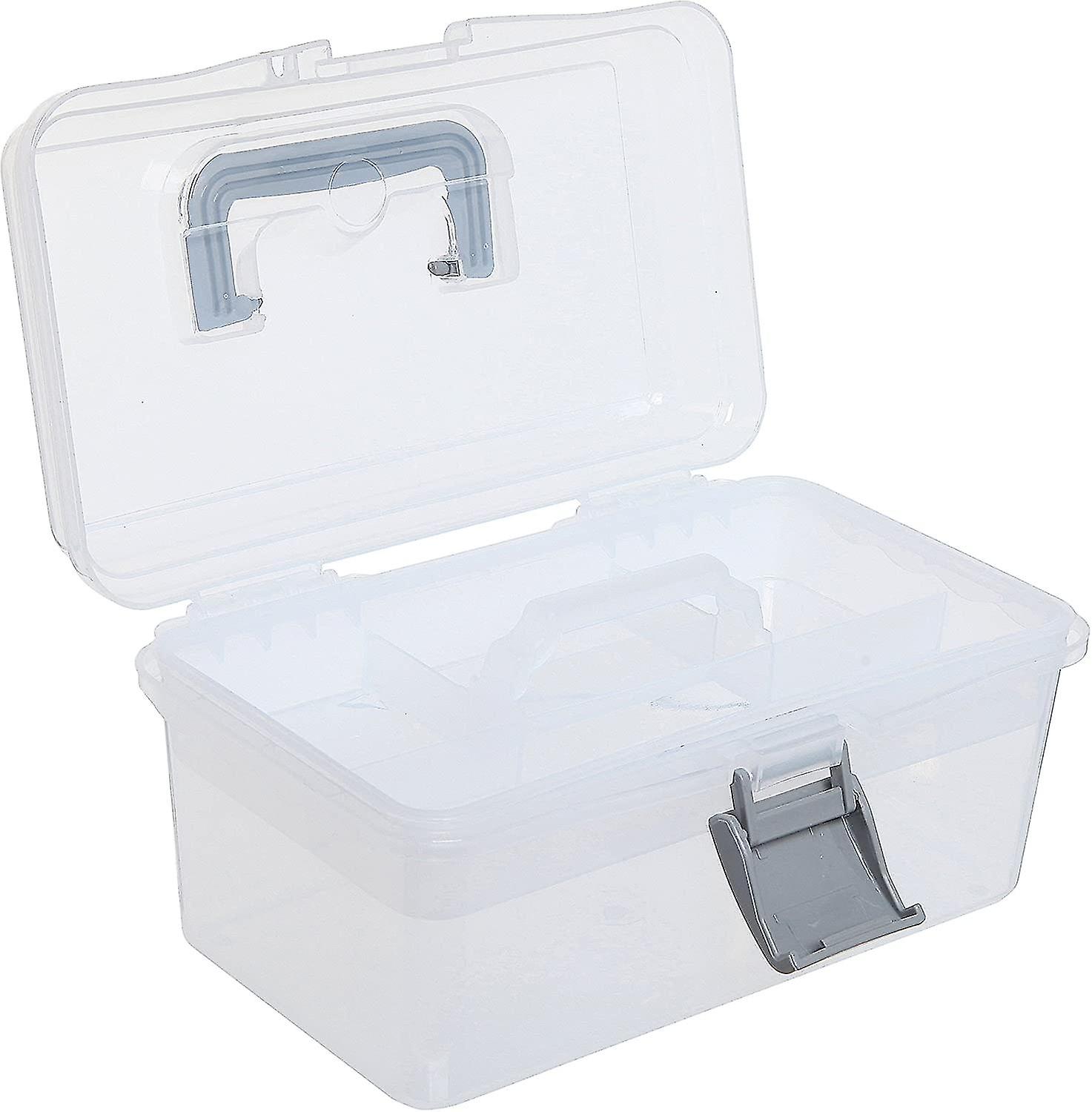 Clear Gray Multipurpose Portable Storage Box - Plastic Sewing Box, Tool ...