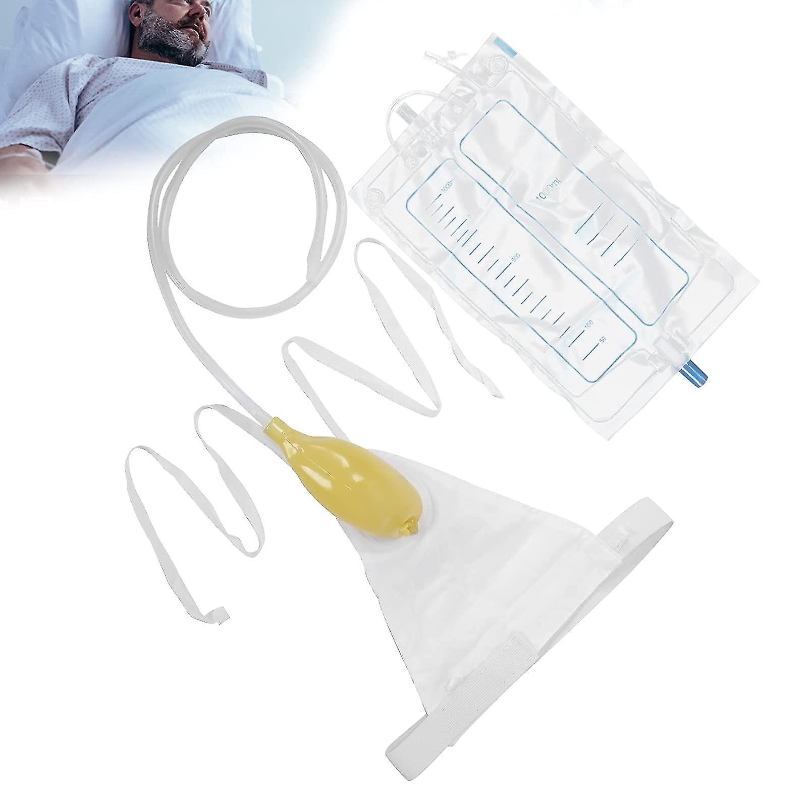 Male Urinal Pee Holder, Reusable Portable Urine Bag Collector 1000ml ...