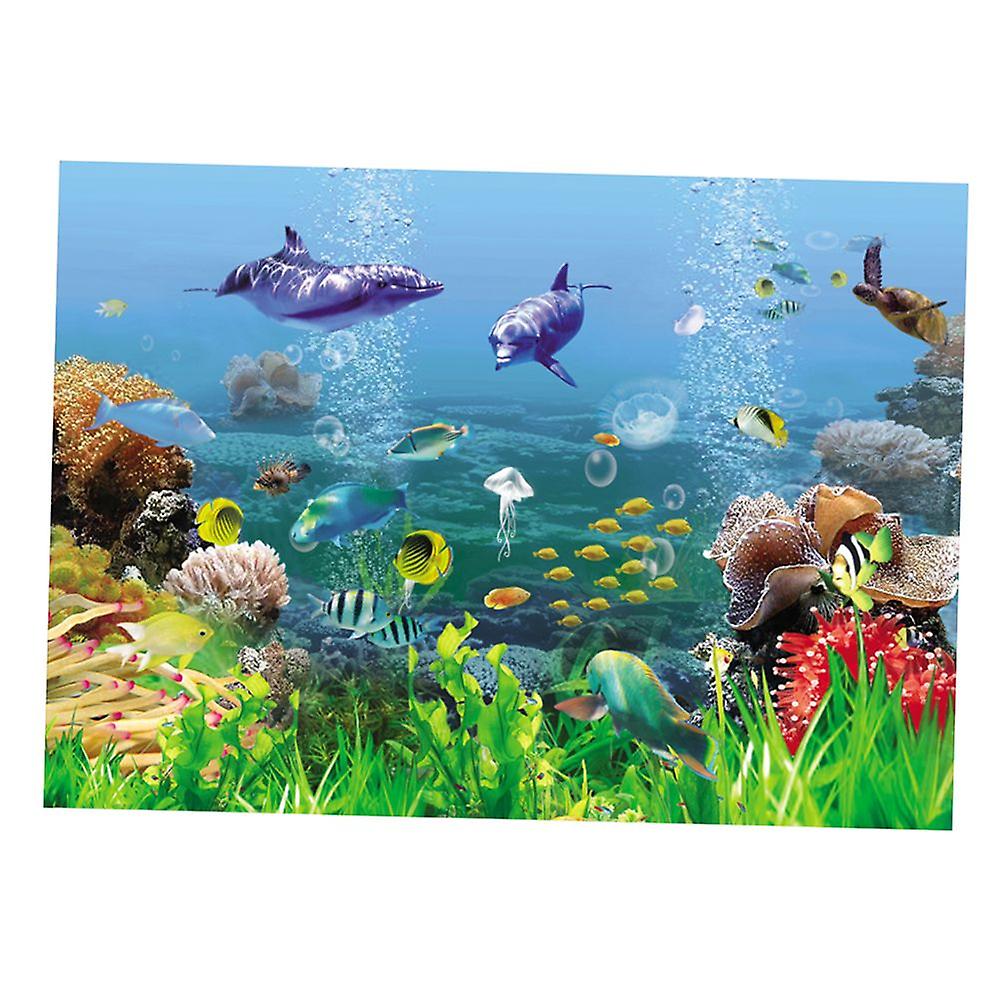 Pvc Aquarium Adhesive Background Sticker Fish Tank Decor Fish S | Fruugo UK