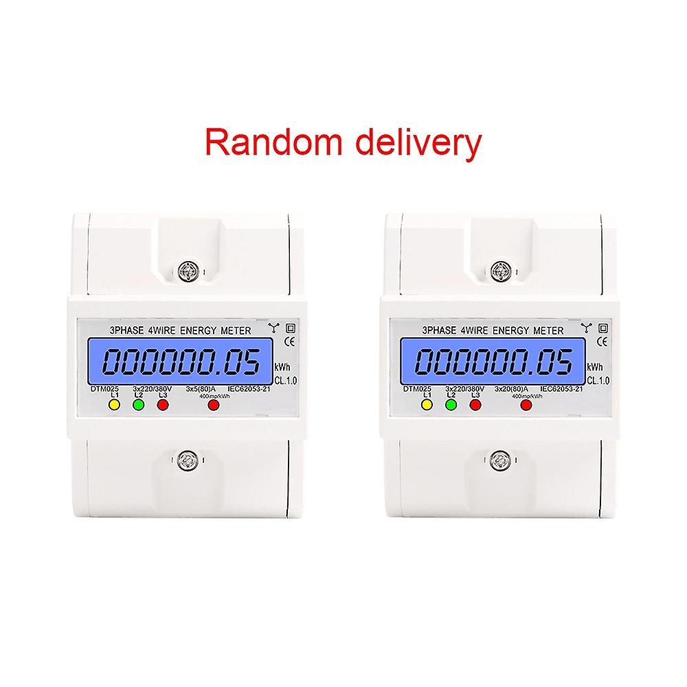 3 Phase 4 Wire Energy Meter 220/380V 5-80A Energy Consumption kWh Meter DIN Rail Installation ...