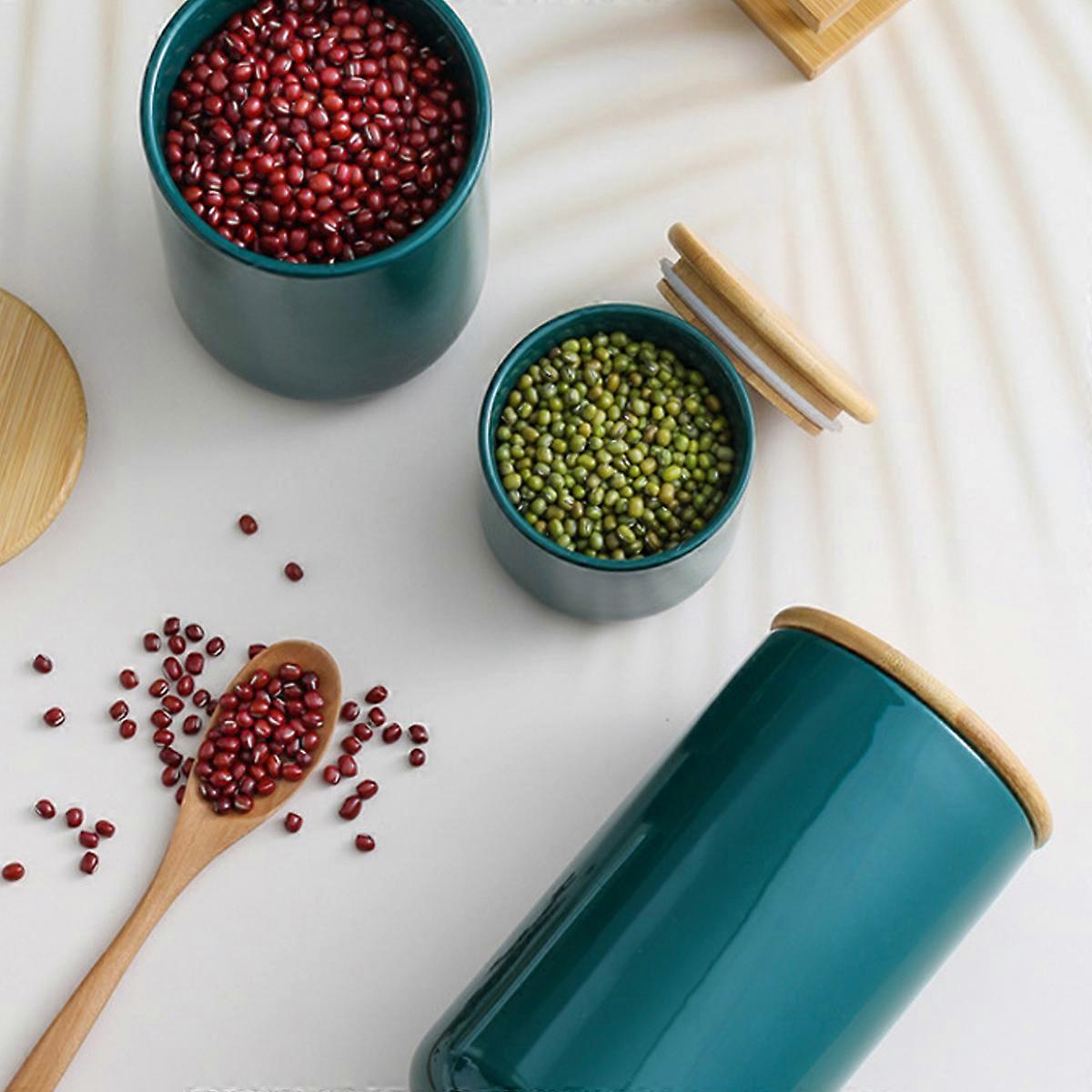 Retro Green Canister Sets for Kitchen Counter, Kitchen Canisters ...