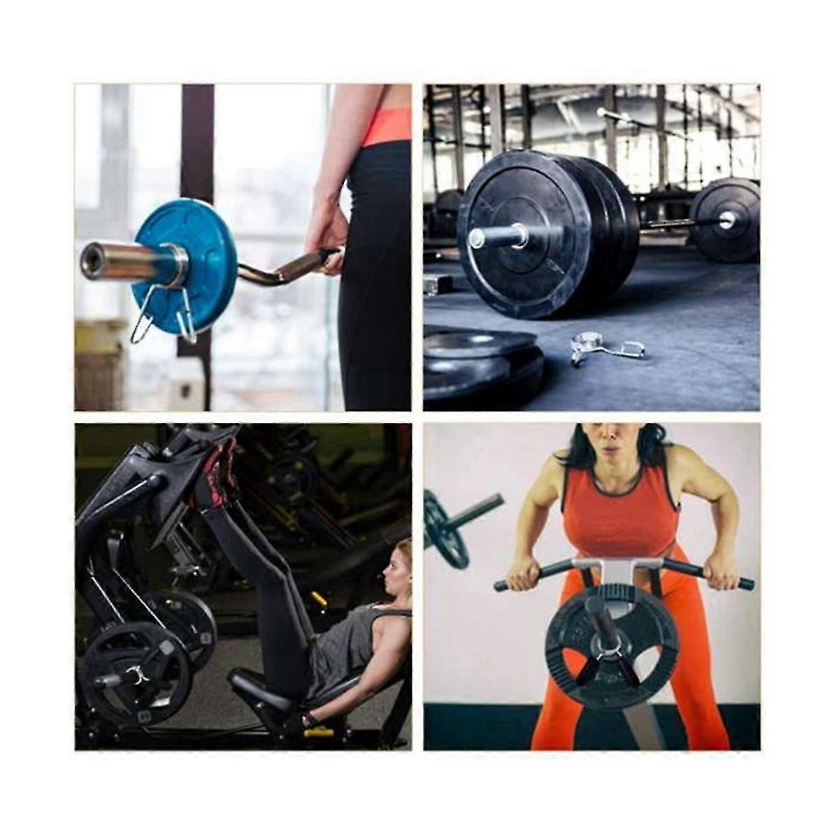 10-Pack Barbell Clamps compatible Standard Barbells, Spring Lock Rings ...