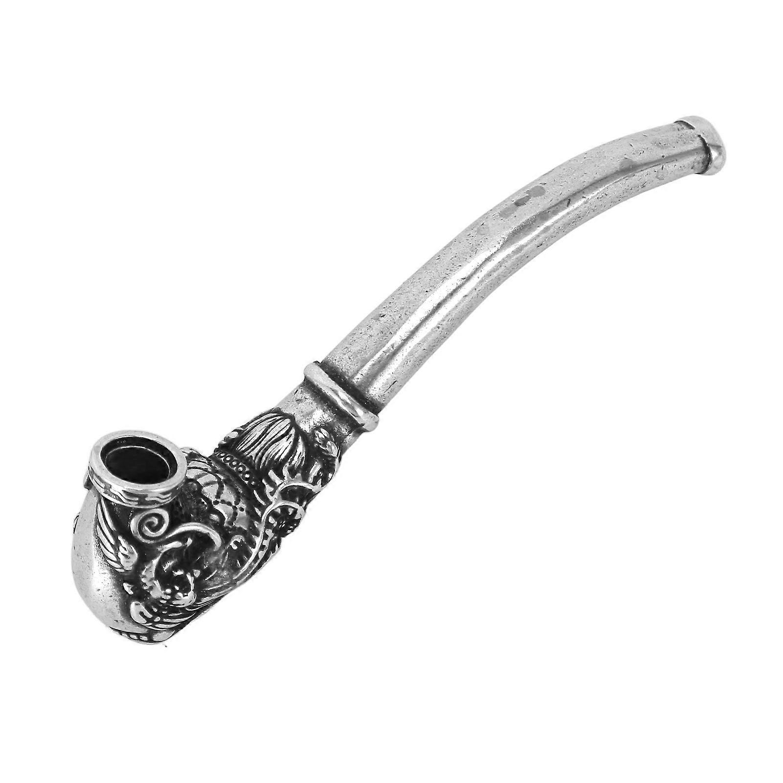 Vintage Brass Smoking Pipe Bent Hand Painted Delicate Engraving ...