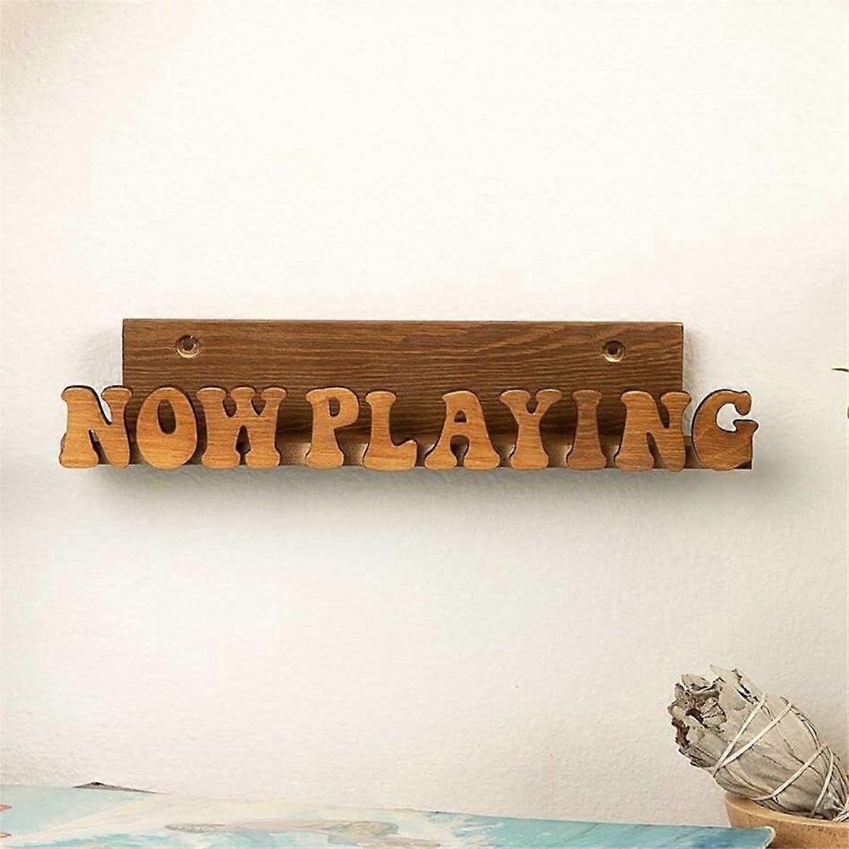 Now Playing Vinyl Record Stand Display Wall Mount Solid Wood Album ...