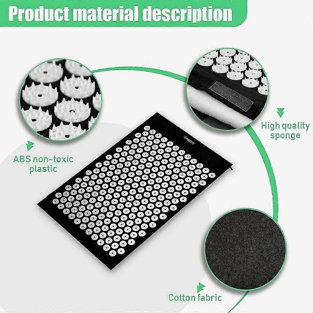 Acupuncture Mat Acupressure Set With Pillow For Foot Back Neck Pain ...