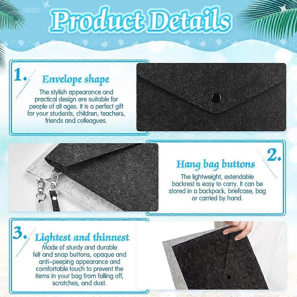 2 PCS Felt Briefcase, A4 Size, Document Bag File Bag, with Snap Button ...