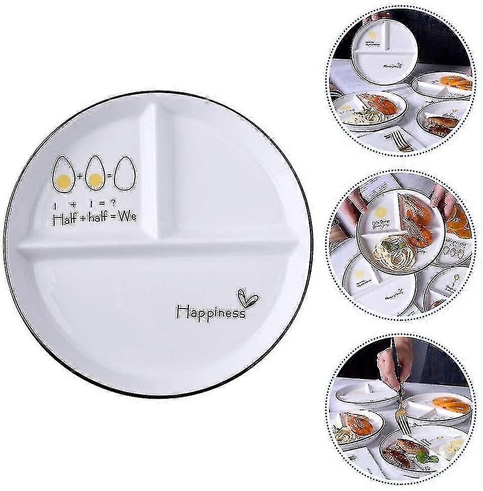 Split Ceramic Dinner Plate 3 Cut Dinner Plate Lunch Plate TAO | Fruugo UK
