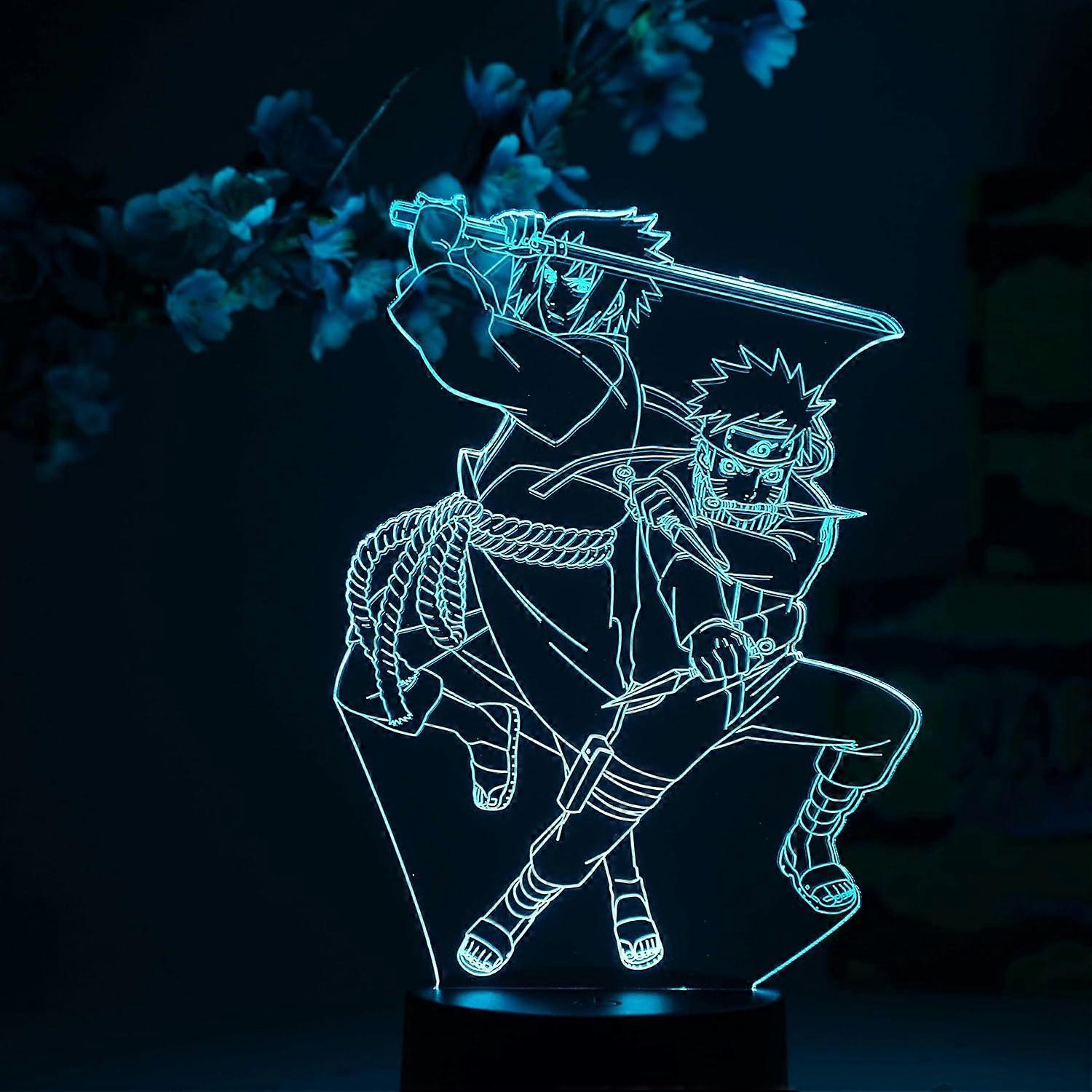 SBSG Naruto & Sasuke Otaku Lamp Naruto Shippuden Anime Lamp Figure ...