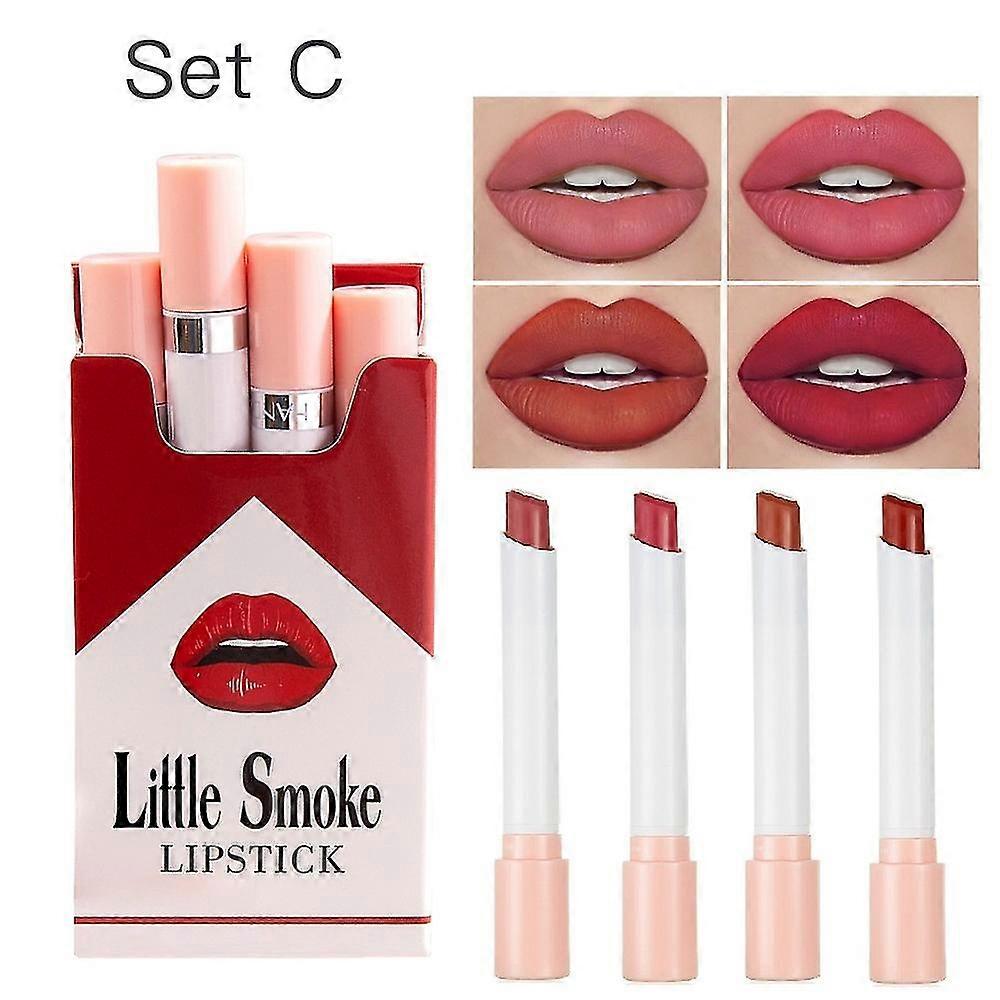 4pcs Lipstick Set Ciggerate Lip Stick Kit Long Lasting Red Lipstick ...