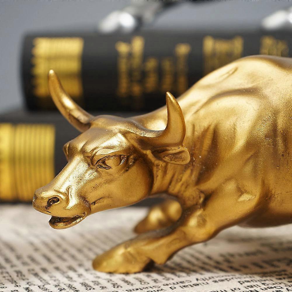 Resin Wall Street Bull Ox Statue Animal Figurines Office Desk Decor ...