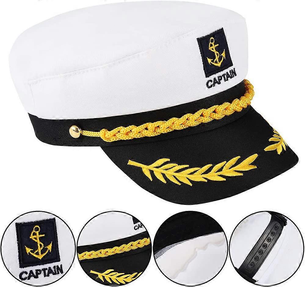 Adult Sailor Hat Adjustable Captains Hat Cosplay Sailor Ship Boat Captain Hat for Sailor Navy ...
