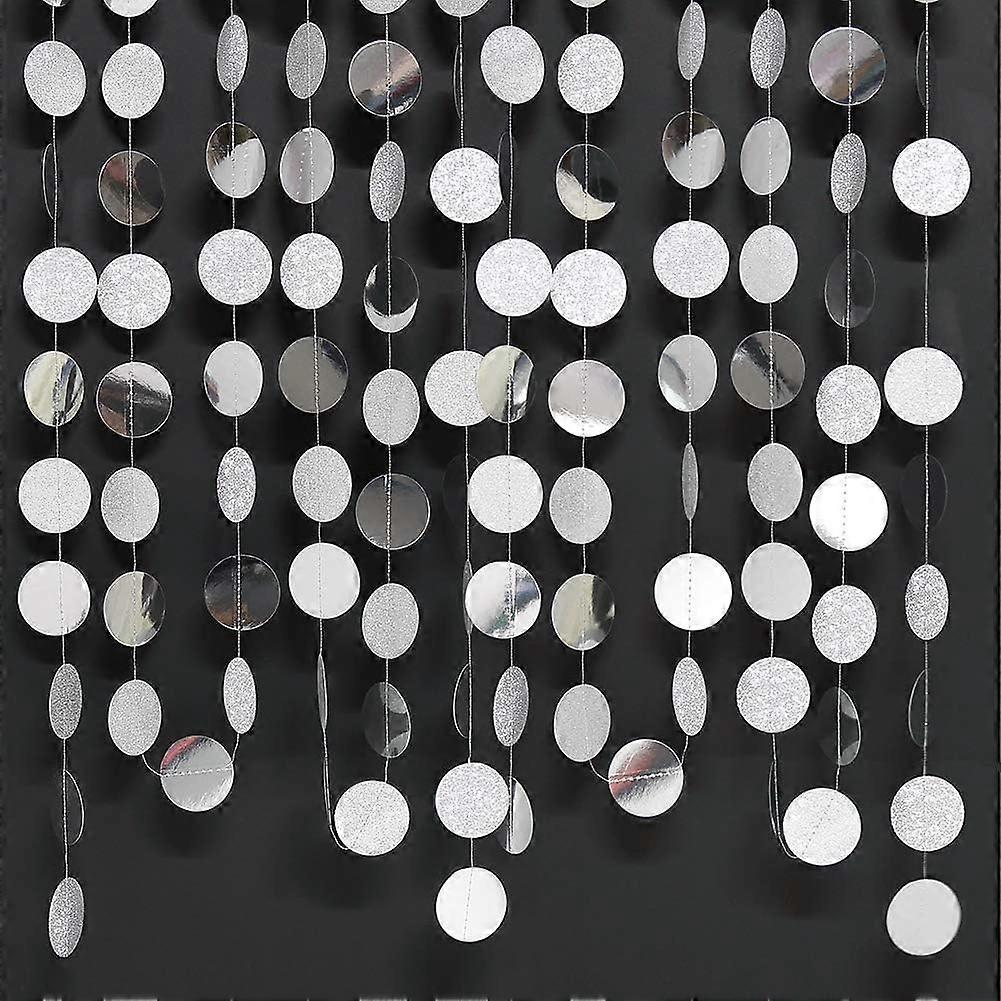 Glitter Silver Polka Dot Garland Hanging Polka Dot Floating Ribbon ...