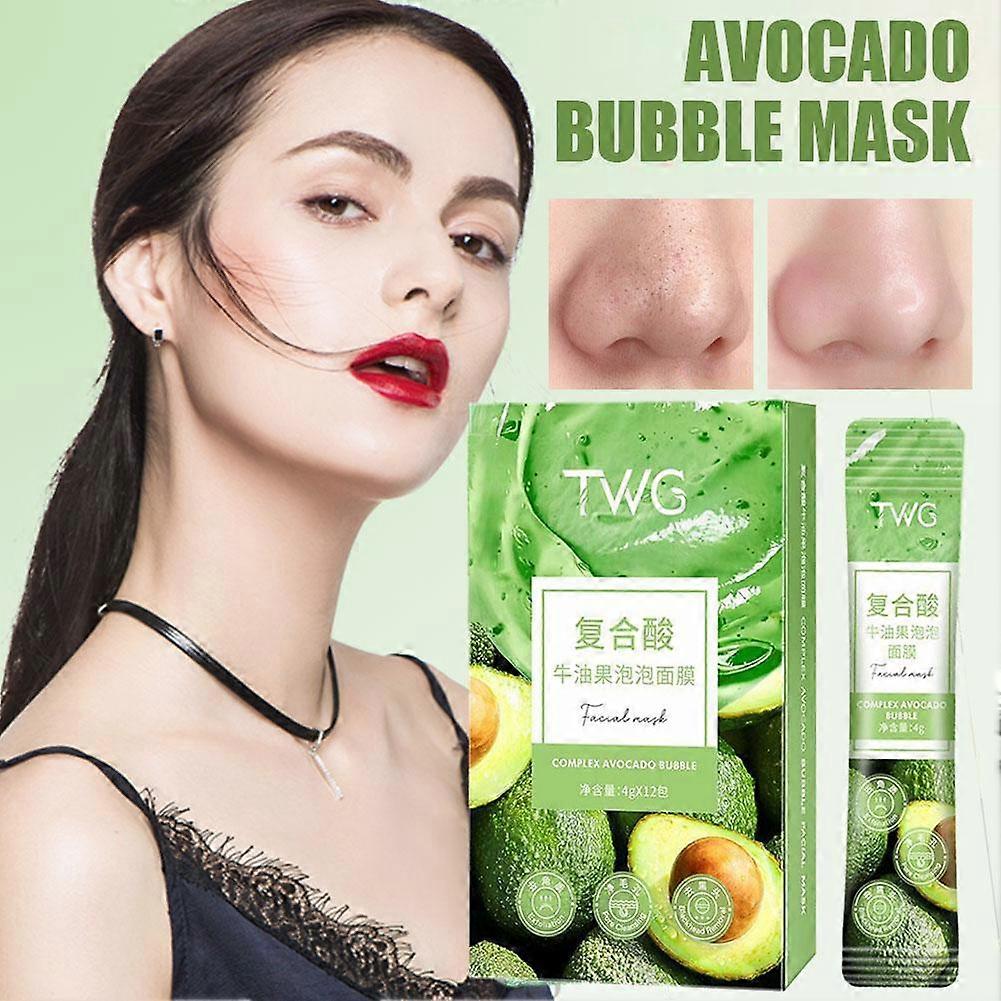 Avocado Bubble Mask Acid Skin Cleansing Bubble Facial Foam Mask Anti ...