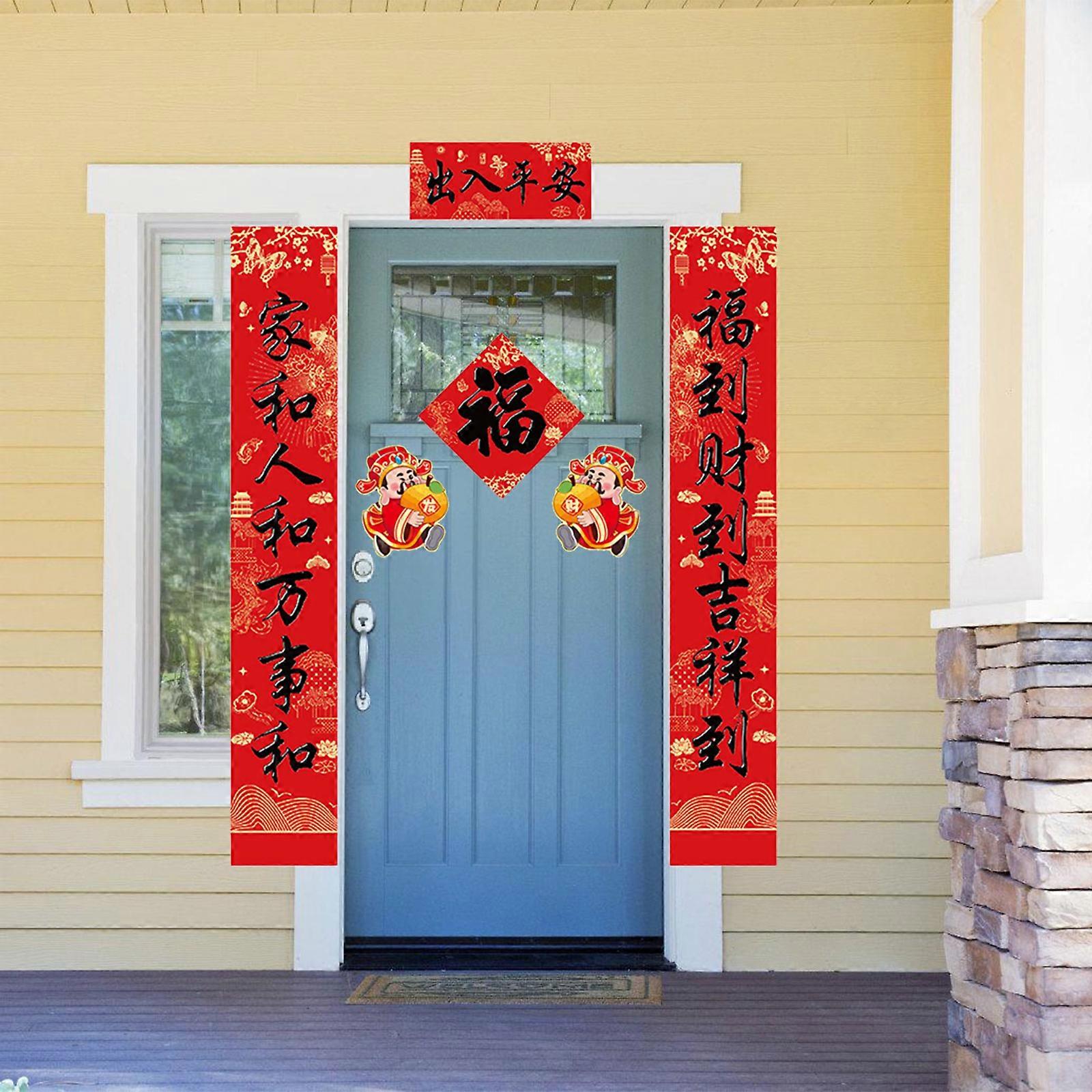 Chinese New Year Paper Couplets Set Door Sticker Traditional Spring ...
