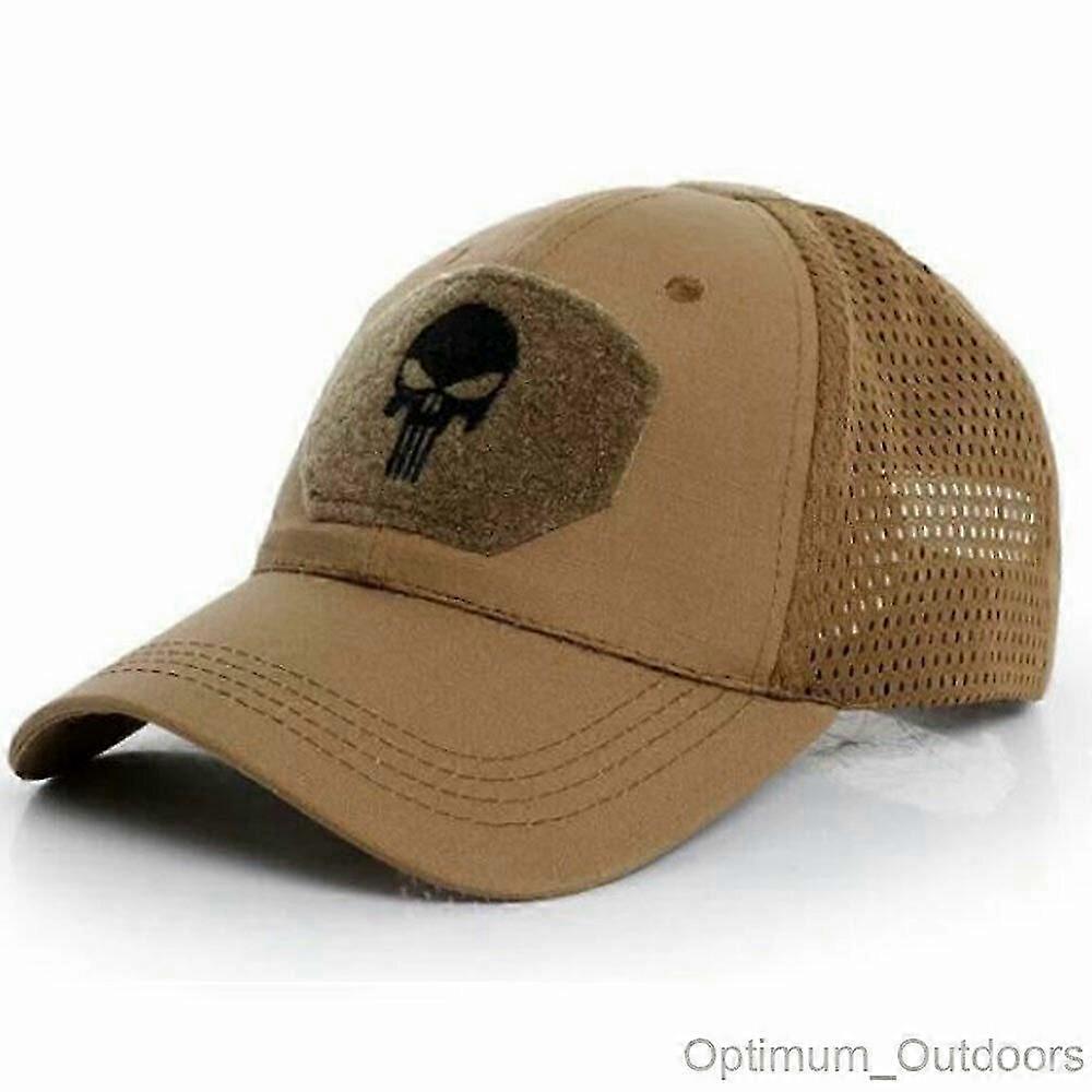 Punisher Mesh Back Baseball Cap Operators Hat Airsoft Army Camouflage ...
