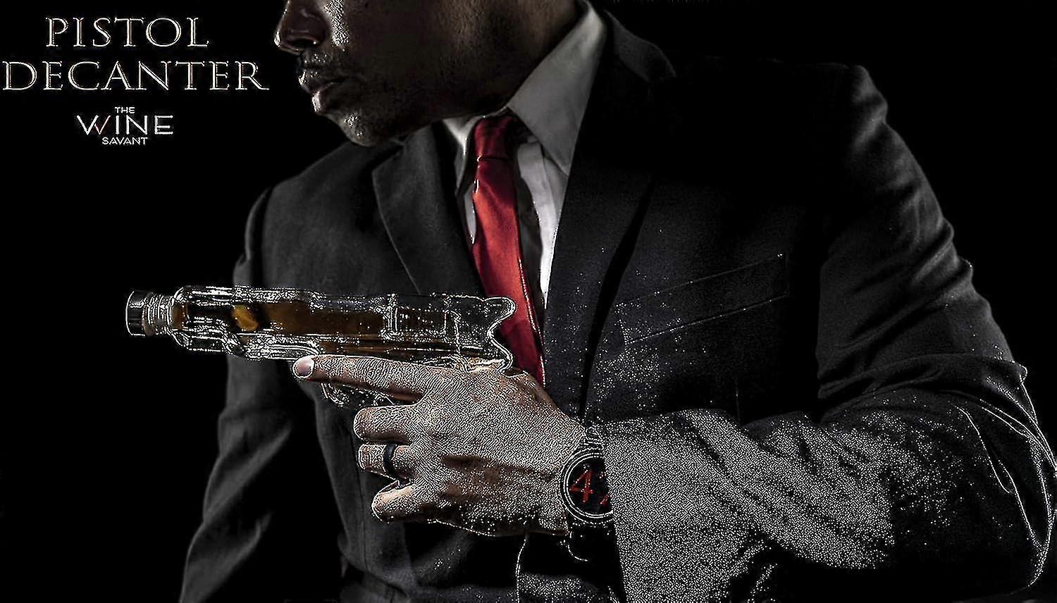 Pistol Gun Design Whiskey Decanter Set for Men, 9oz with 2x2oz Glasses ...
